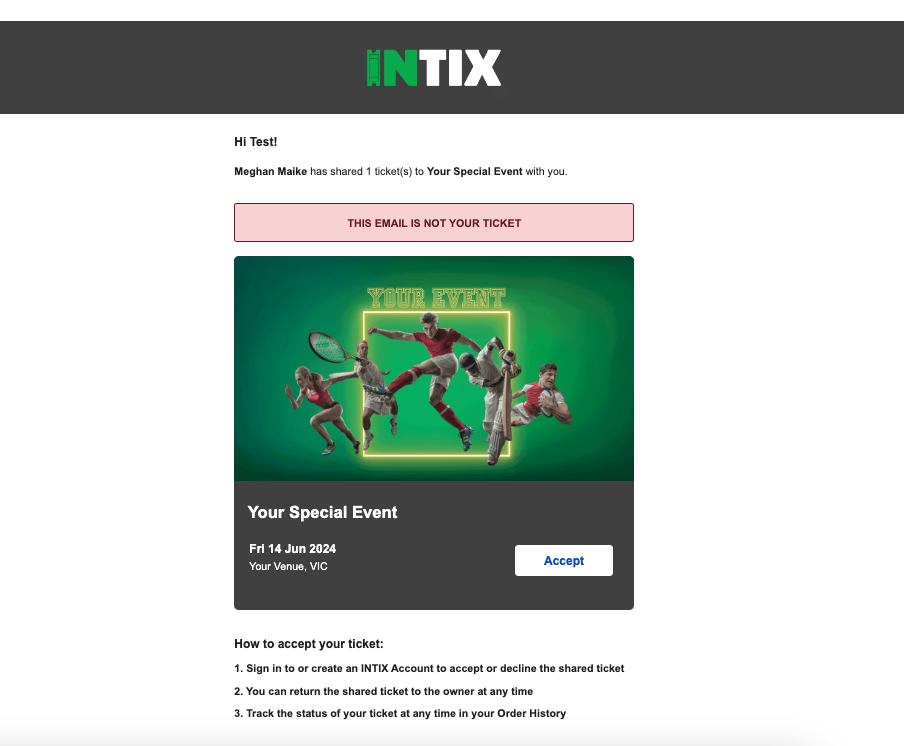 How To Accept a Forwarded Ticket